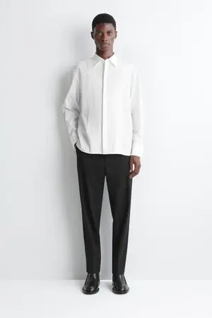 Cos Pintucked Cotton Tuxedo Shirt