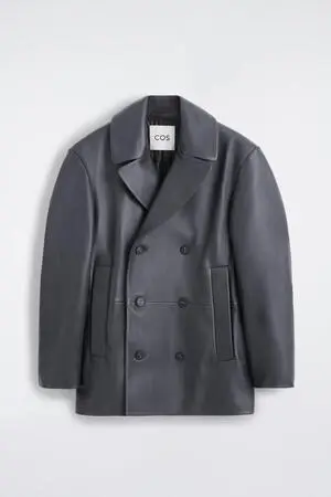 Cos Tailored Padded Leather Coat