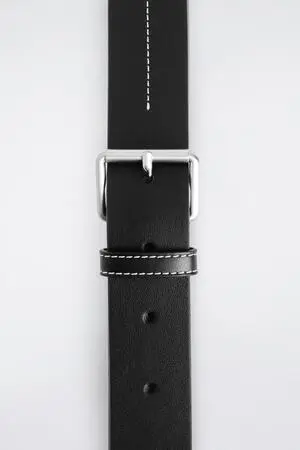 Cos Topstitched Leather Belt