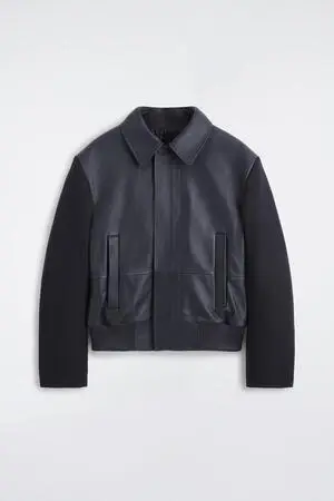 Cos Leather-paneled Wool Bomber Jacket