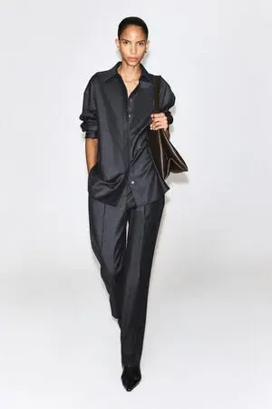 Cos Wing-collar Wool-flannel Shirt