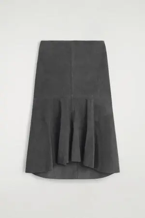 Cos Corded Suede Flared Midi Skirt