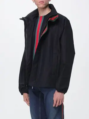 Gucci Monogram Cotton Canvas Windbreaker Jacket With Packable Hood And High Neck