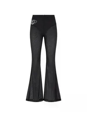PLEIN SPORT Mesh-panelled Flared Trousers