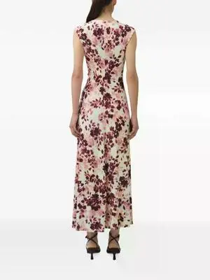 Simkhai Acacia Draped Jersey Floral-print Midi Day Dress