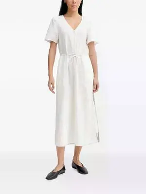 Marc O'polo Button-up Drawstring Flared Midi Dress
