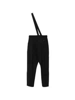 Isabel Benenato Pleated Suspender Trousers - Black