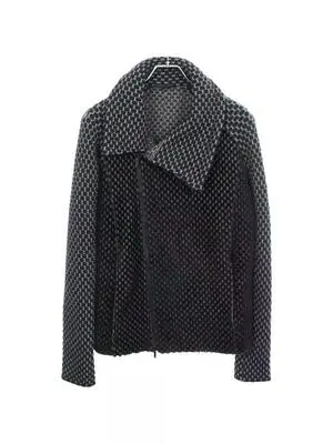 Emporio Armani 2010s Checkered Jacquard Jacket - Blue