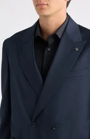 ALLSAINTS Tango Double Breasted Plaid Wool Suit