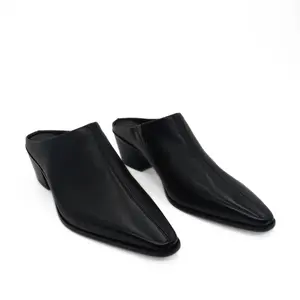AMIE RAFA Carla Western Suede Mules - Black