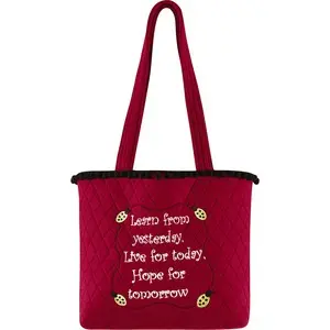 C&F HOME Learn Frm Yestrdy Ruffle Tote - Red