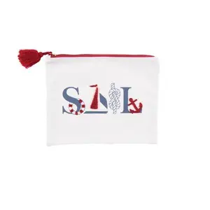 C&F HOME 9" X 12" Sail Pouch Nautical Design Printed Makeup Zipper Pouch Organizer Purse