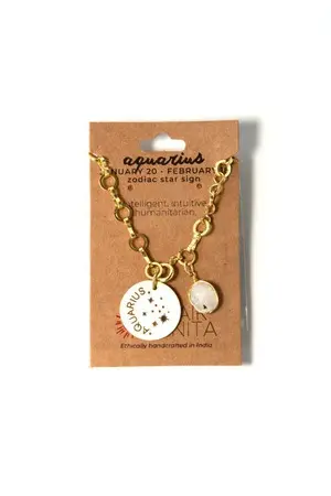 FAIR ANITA Zodiac Star Sign Necklaceaquarius - Gold