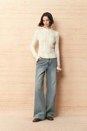 Fabrique Arabella Ruffle-trimmed Knit Pullover