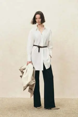 Fabrique Kate High Low Oversized Shirt Dress - White