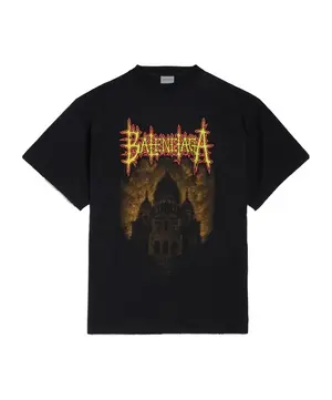 Balenciaga Sacré Coeur Oversized T-shirt - Black
