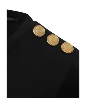 Balmain Logo Printed Crewneck T-shirt - Black