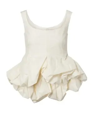 Magda Butrym Gathered Peplum Top - White