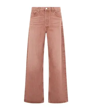 AGOLDE Mid-rise Wide-leg Jeans - Pink