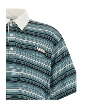 SONG FOR THE MUTE Striped Short-sleeve Polo Shirt