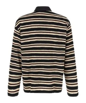 SONG FOR THE MUTE Striped Button Detailed Polo Shirt