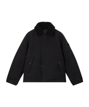Stone Island Padded Fleece-collar Jacket - Black
