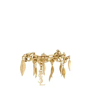 Saint Laurent Willow Leaf Bracelet In Metal - Yellow