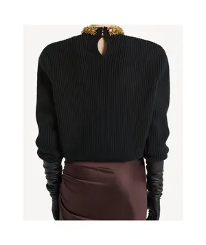 Balmain Cashmere Jumper With Embroidered Trim