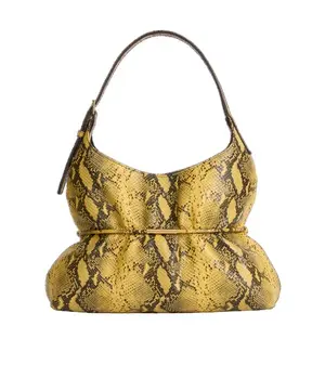 Balmain Sphynx Medium Bag In Python-effect Leather - Yellow