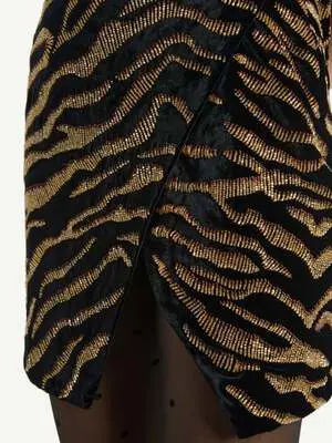 Balmain Velvet Dress With Tiger Embroidery