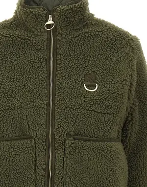 Barbour Fleece Zip-up Stand Collar Jacket - Green