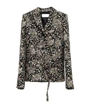 Dries Van Noten Floral-print Blazer - Black