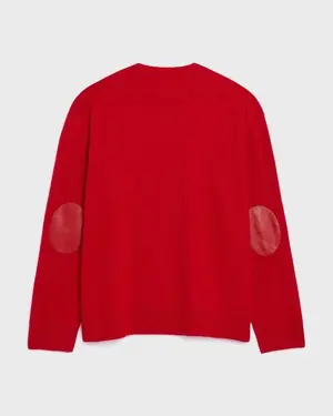 Celine Classic Elbow-patch Crewneck Sweater - Red