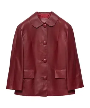 Prada Nappa-leather Jacket - Cherry