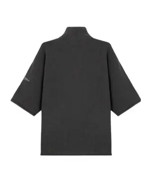 Stone Island Loose-fit Short-sleeve Half-zip Jumper With Needle-punched Star