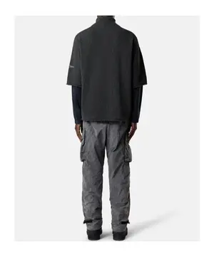 Stone Island Loose-fit Short-sleeve Half-zip Jumper With Needle-punched Star