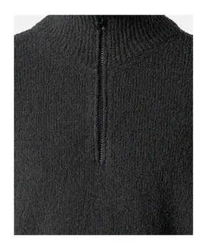 Stone Island Loose-fit Short-sleeve Half-zip Jumper With Needle-punched Star