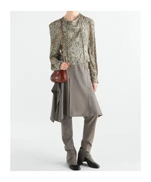 LEMAIRE Layered Blouse Leopard Printed Viscose