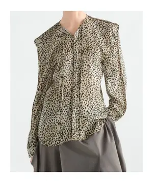 LEMAIRE Layered Blouse Leopard Printed Viscose