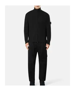 Stone Island Loose-fit Zip-up Stand Collar Jumper