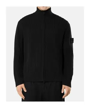 Stone Island Loose-fit Zip-up Stand Collar Jumper