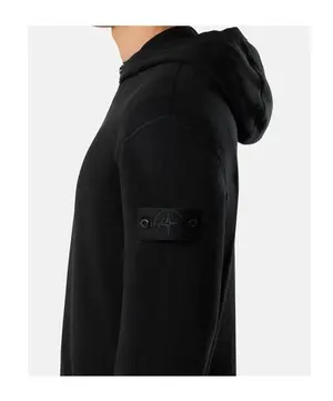 Stone Island Regular-fit Hooded Zip-up Jumper With Ribbed Trims