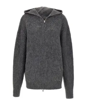 7 For All Mankind Fuzzy Zip Hooded Cardigan