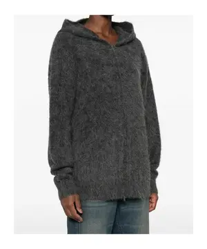 7 For All Mankind Fuzzy Zip Hooded Cardigan