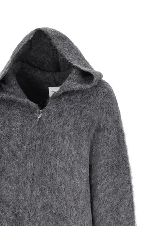 7 For All Mankind Fuzzy Zip Hooded Cardigan