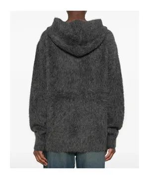 7 For All Mankind Fuzzy Zip Hooded Cardigan
