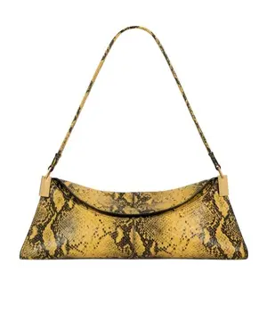 Balmain 64-83 Small Bag In Python-effect Leather - Yellow