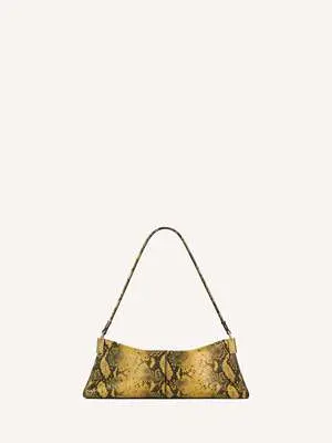 Balmain 64-83 Small Bag In Python-effect Leather - Yellow