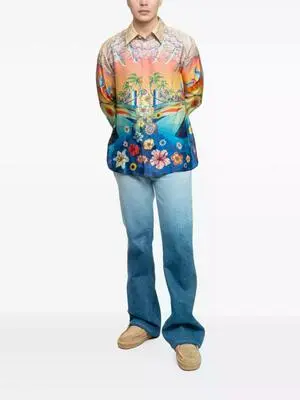 Casablanca Floral-embroidered Jeans