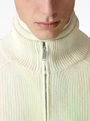 LARDINI Ribbed-knit Zip-up Sweater